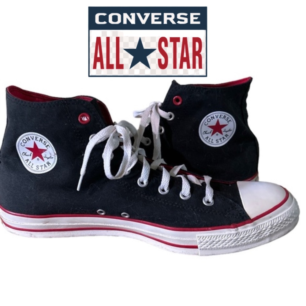 Rare Black Converse Chuck Taylor All Star Red Stripe … - Gem